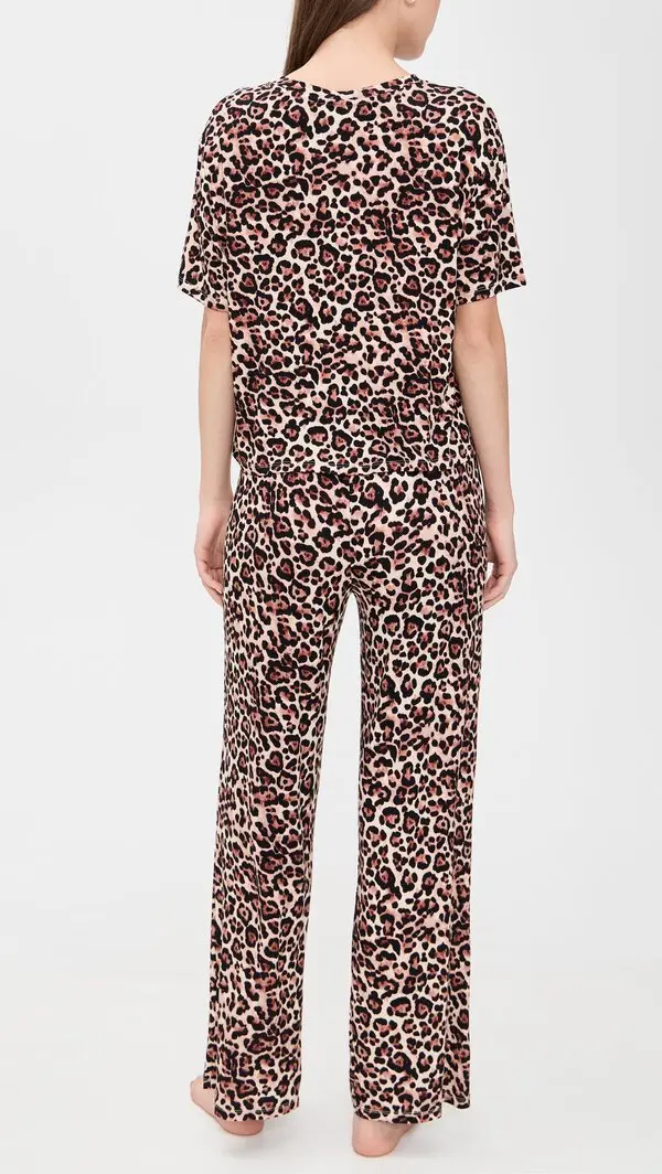 Honeydew Intimates Leopard Print Tee And Pants Set