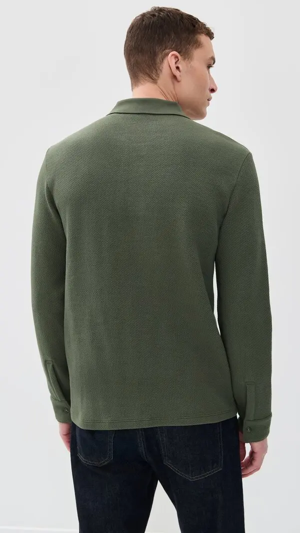 Vince Basket Weave Polo - Sycamore