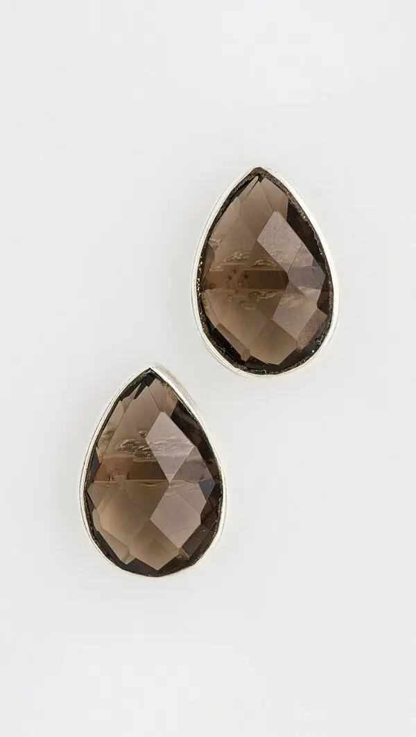 Shashi Benington Smokey Quartz Stud Earrings