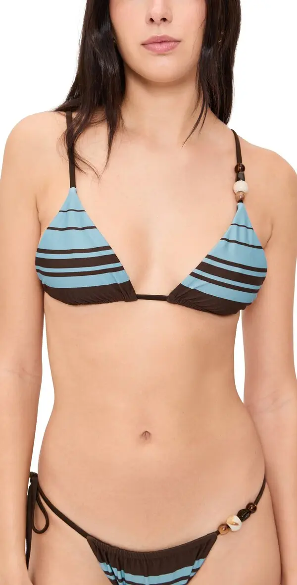 Sir The Label Rioja String Triangle Bikini Top - Pacha Mineral Stripe