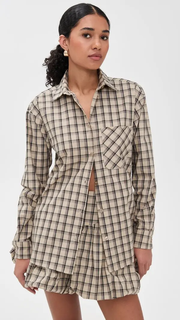 LE BOP Winnie Buttondown - Khaki Check