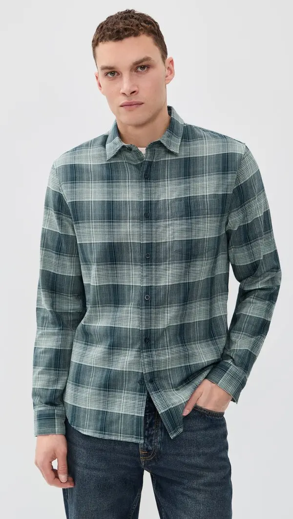 Vince Big Sky Plaid Long Sleeve Shirt