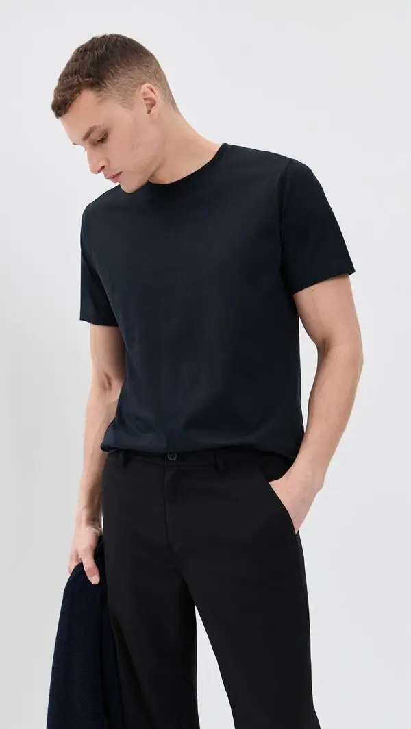 Theory Precise Rib Cotton Tee - Eclipse