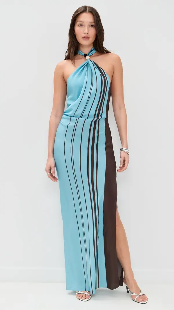 green emerald velvet dress Leilana Mini Dress | Green Garden Stripe