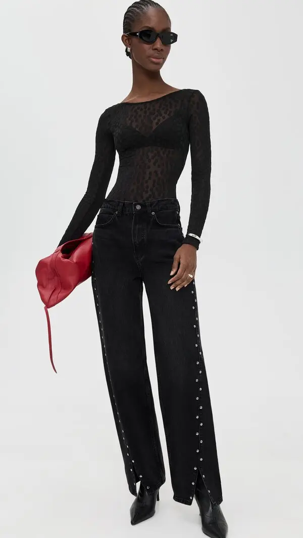 Wolford Sweet Dots Thong Bodysuit - Black