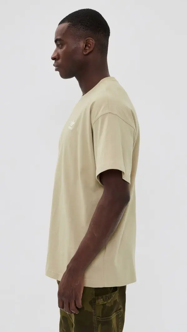 Adidas Trefoil Essentials Oversized Tee - Stone Khaki