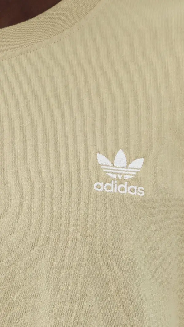Adidas Trefoil Essentials Oversized Tee - Stone Khaki