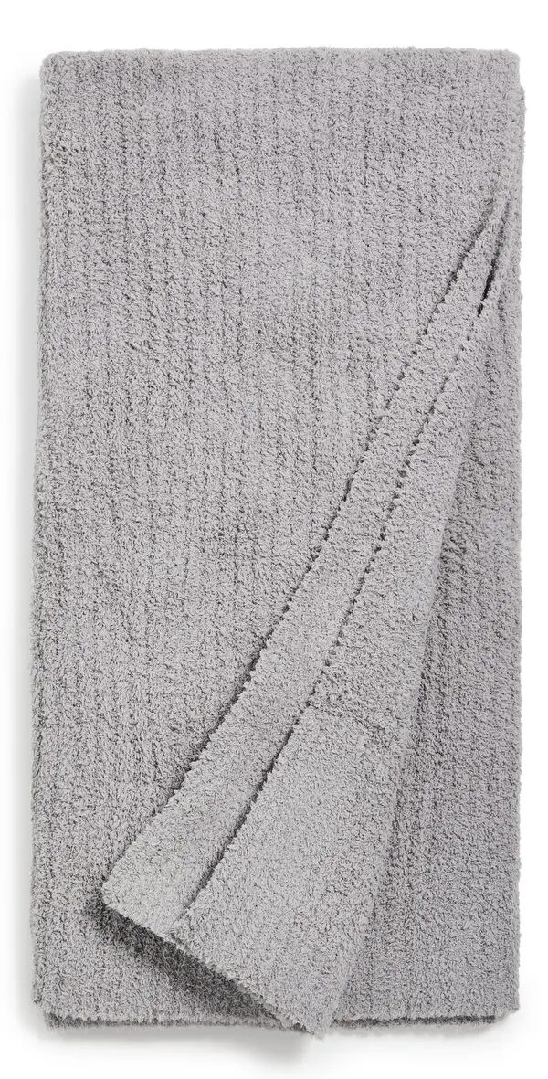 Barefoot Dreams Cozychic Ribbed Throw - Dove Grey