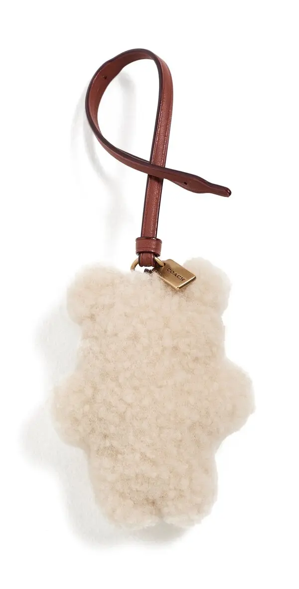 COACH Bear Puffy Signature Bag Charm - Tan Caramel