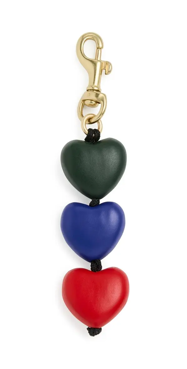 Clare V. Heart Fob - Evergreen Multi