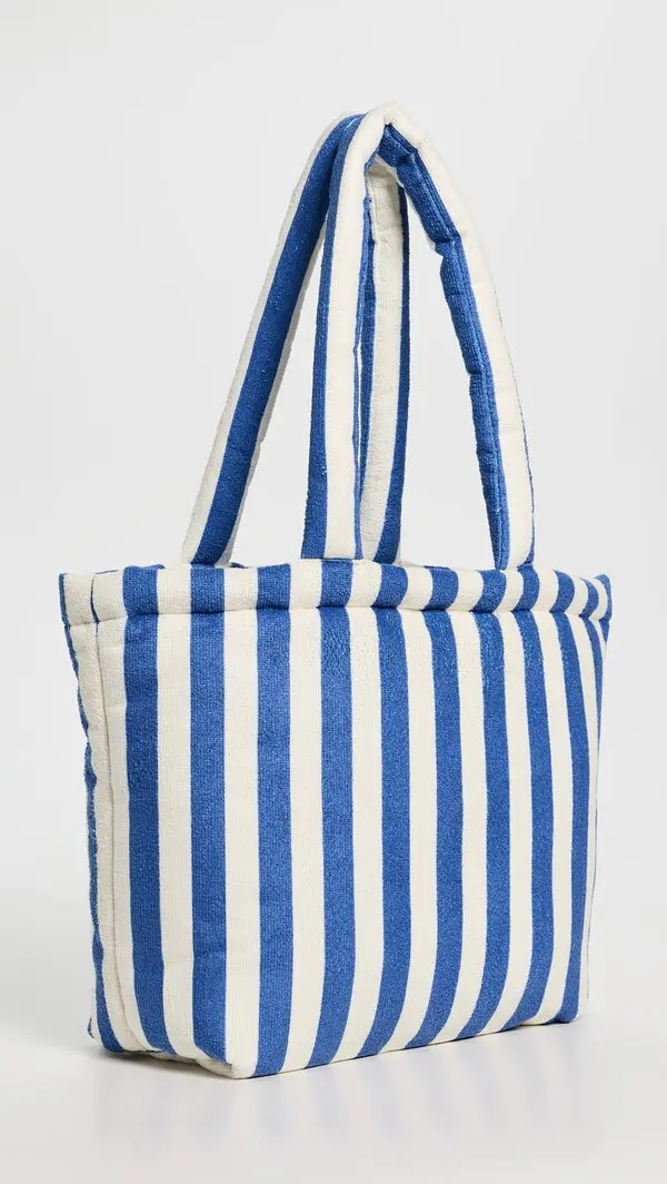 Farm Rio Terry Cloth Parrot Stripe Tote - Multi