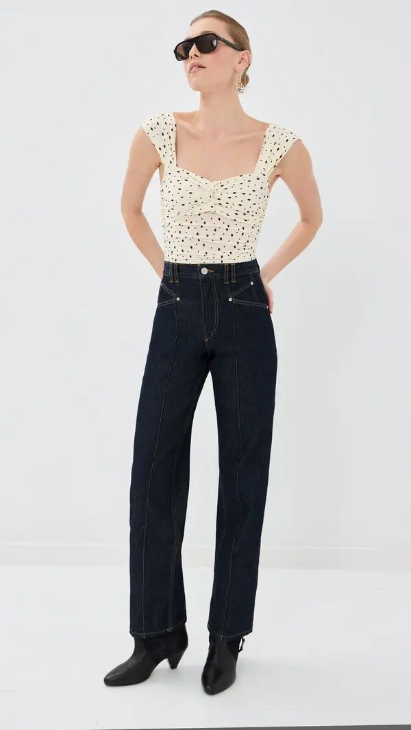 Isabel Marant Étoile Gemina Top - Ecru/black