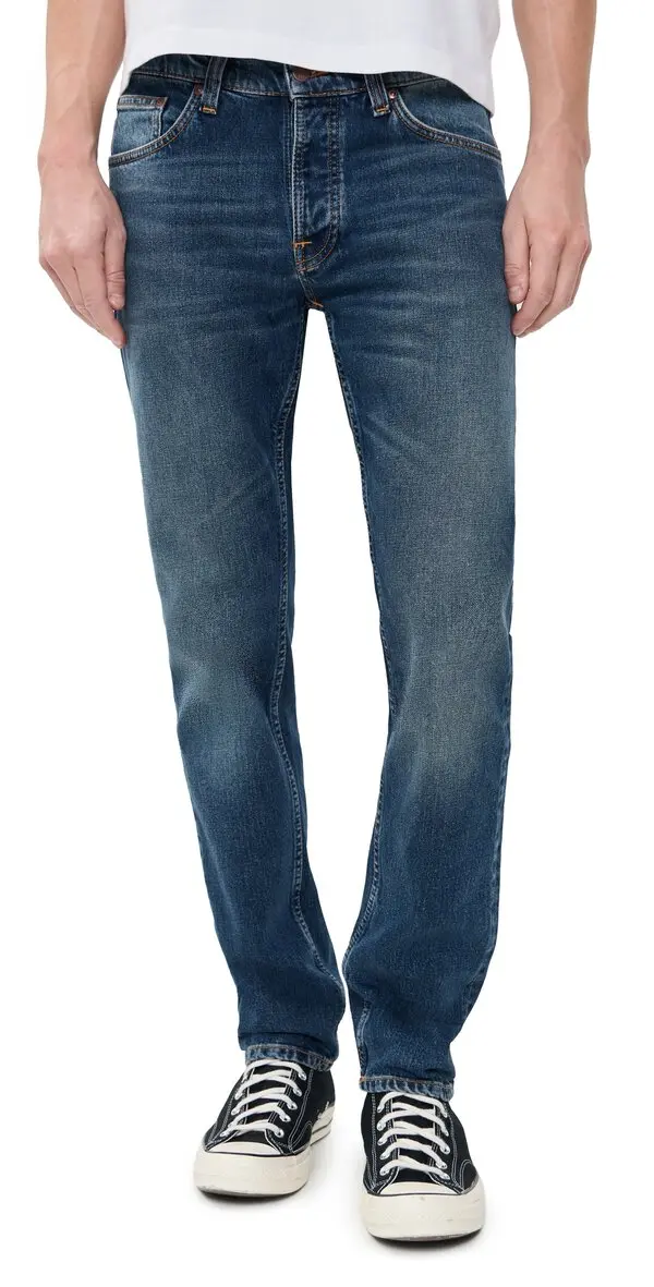 Nudie Jeans Solid Ollie Slim Jeans - Wild Blue