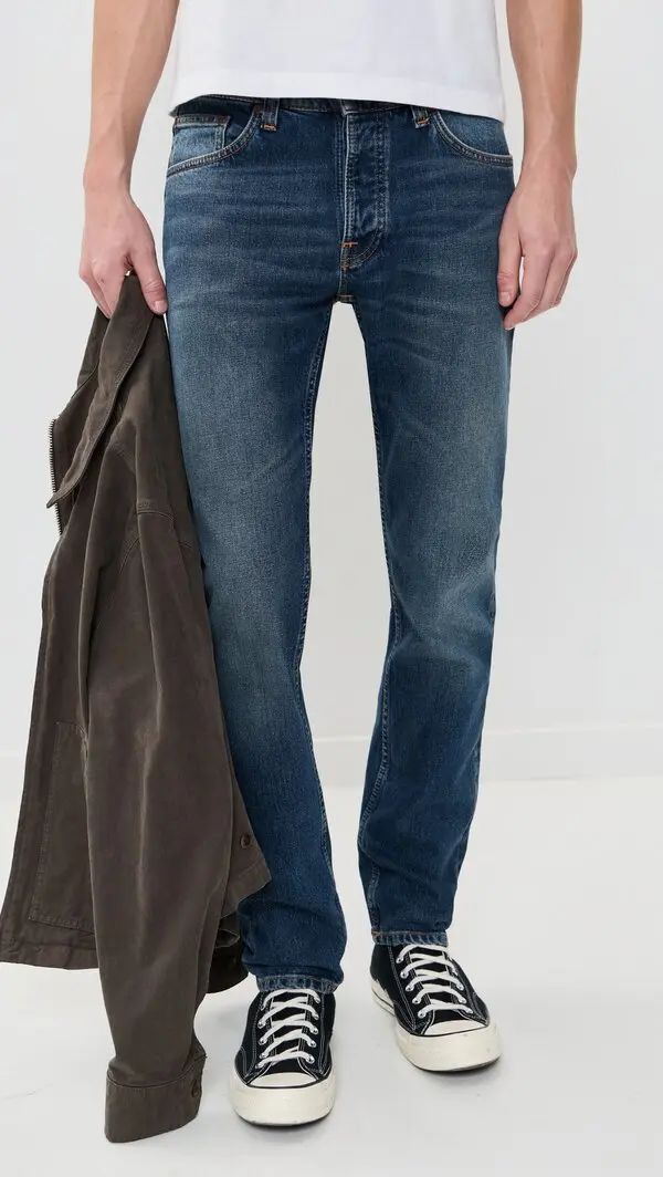 Nudie Jeans Solid Ollie Slim Jeans - Wild Blue