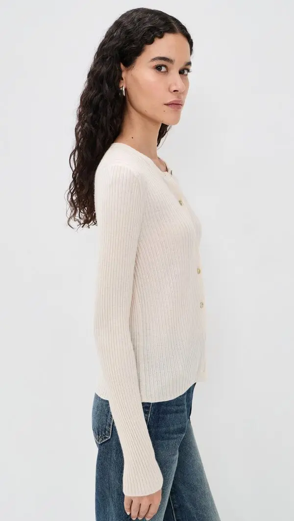 Vince Ribbed Cashmere Cardigan
