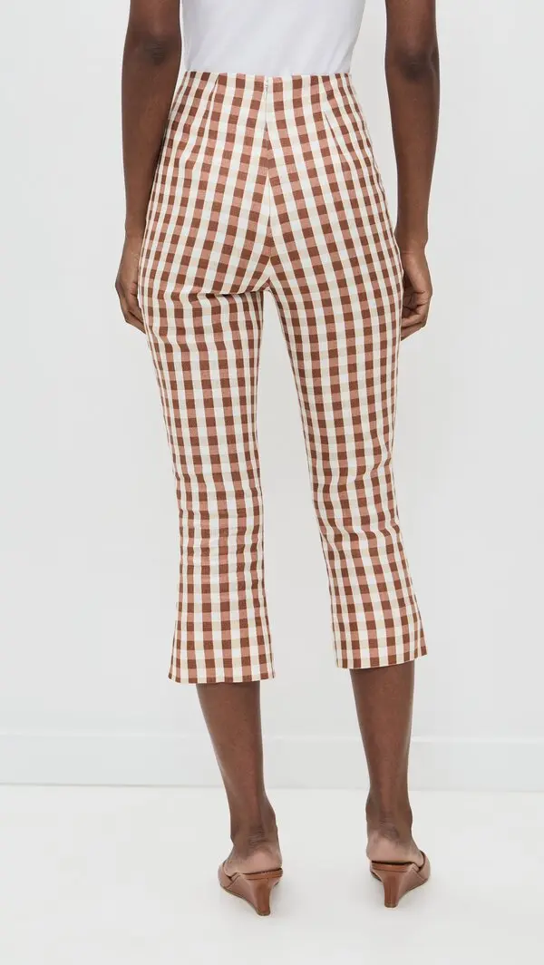 Faithfull The Brand Valeria Capri Pants In Gingham Check - Gingham Cedar