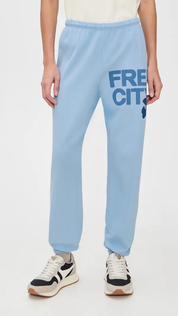 FREECITY French Terry Sweatpants - Blueice