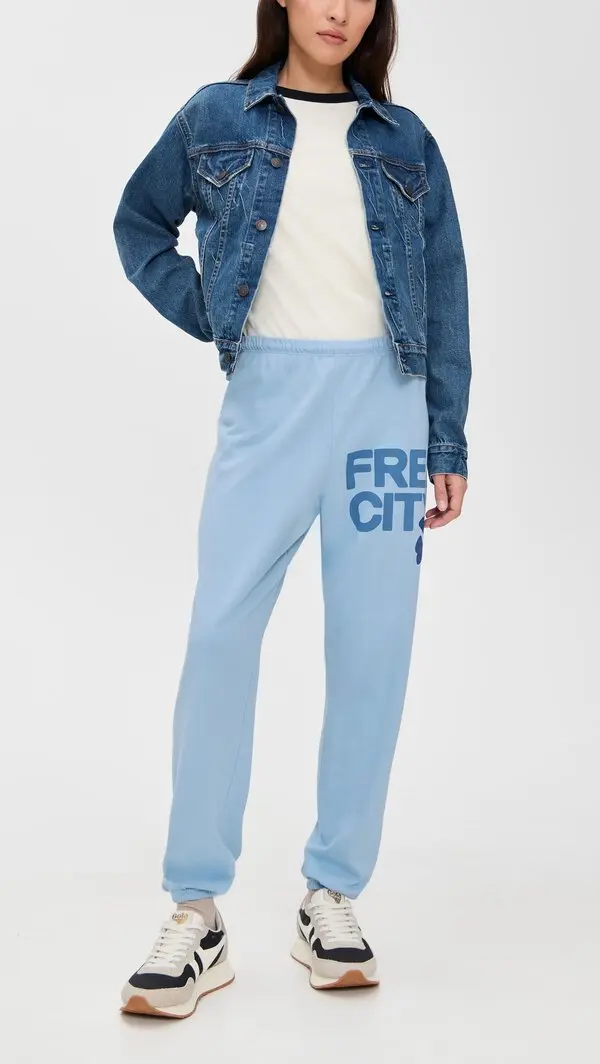 FREECITY French Terry Sweatpants - Blueice