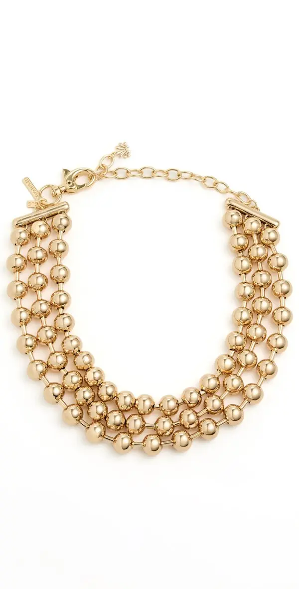 Lele Sadoughi Diana Triple Row Necklace - Gold
