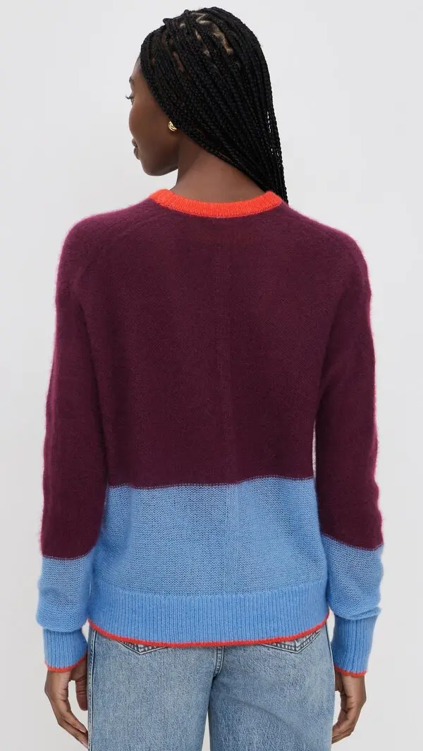 APIECE APART Color Blocked Cashmere-silk Knit Sweater