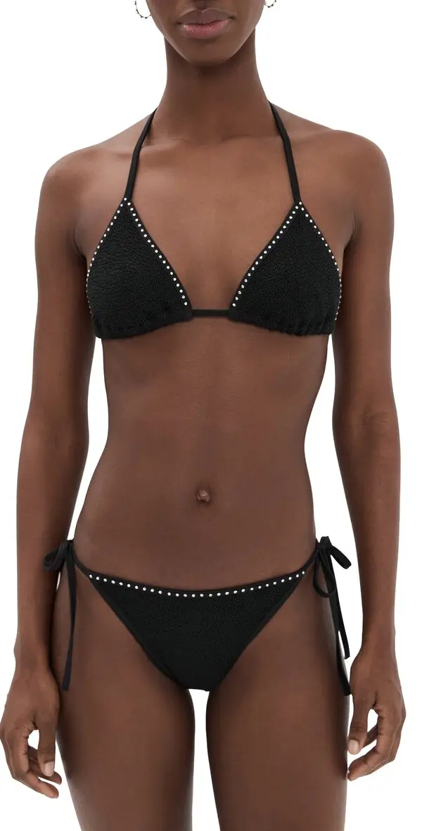 Hunza G Gina Swarovski Bikini Set - Black/dtm