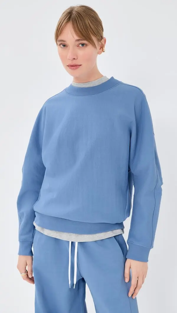 Tibi Cocoon Crewneck Sweatshirt - Light Blue