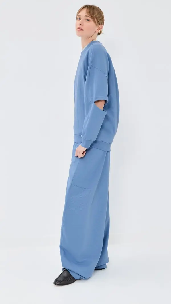 Tibi Cocoon Crewneck Sweatshirt - Light Blue