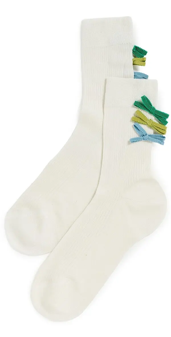 Maria La Rosa Isla Silk Socks - Off White