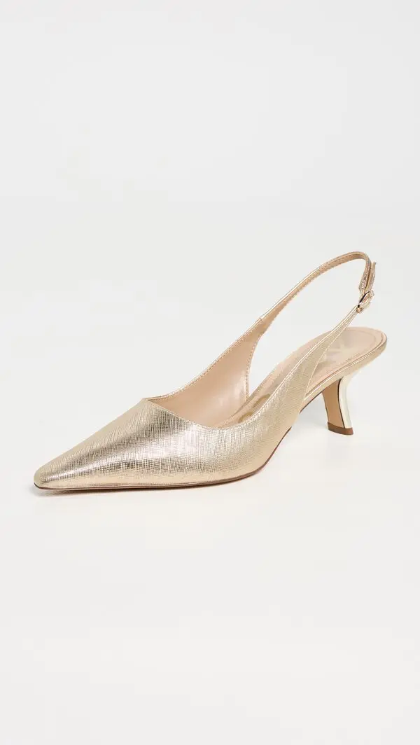 Sam Edelman Bianka Slingback Pumps - Gold Leaf