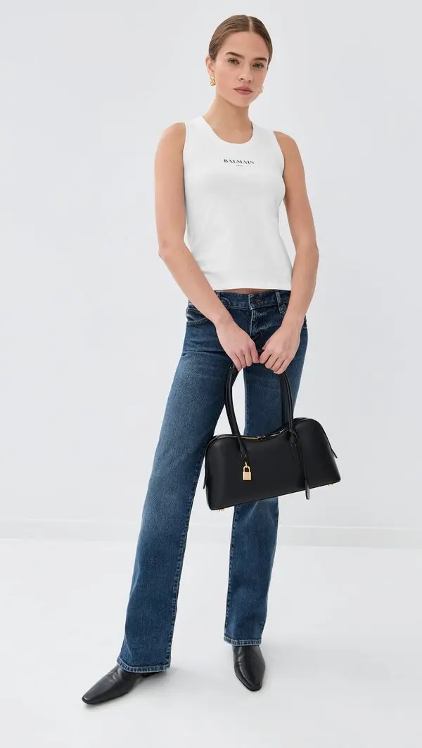Balmain Printed Tank Top - Blanc/noir