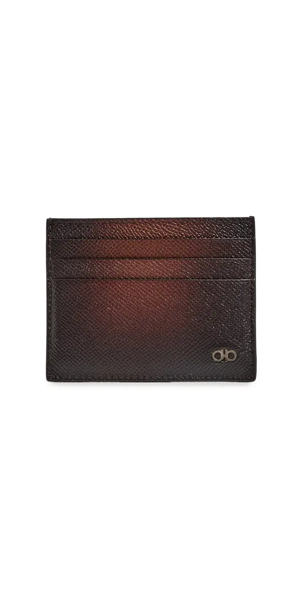 FERRAGAMO Micro Gancio Card Case - New Cognac