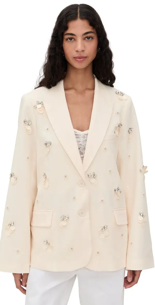 GUIZIO Embellished Oversized Blazer