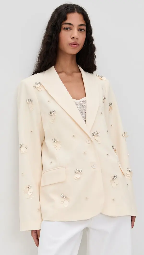 GUIZIO Embellished Oversized Blazer