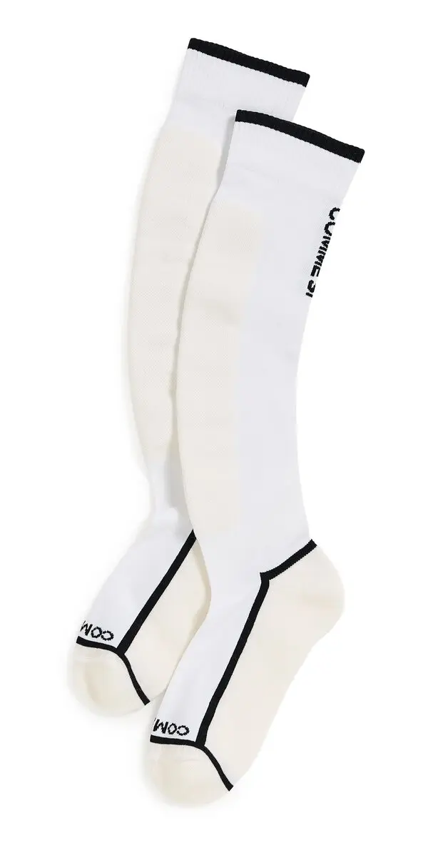 Comme Si Ski Socks - White/black Stripe