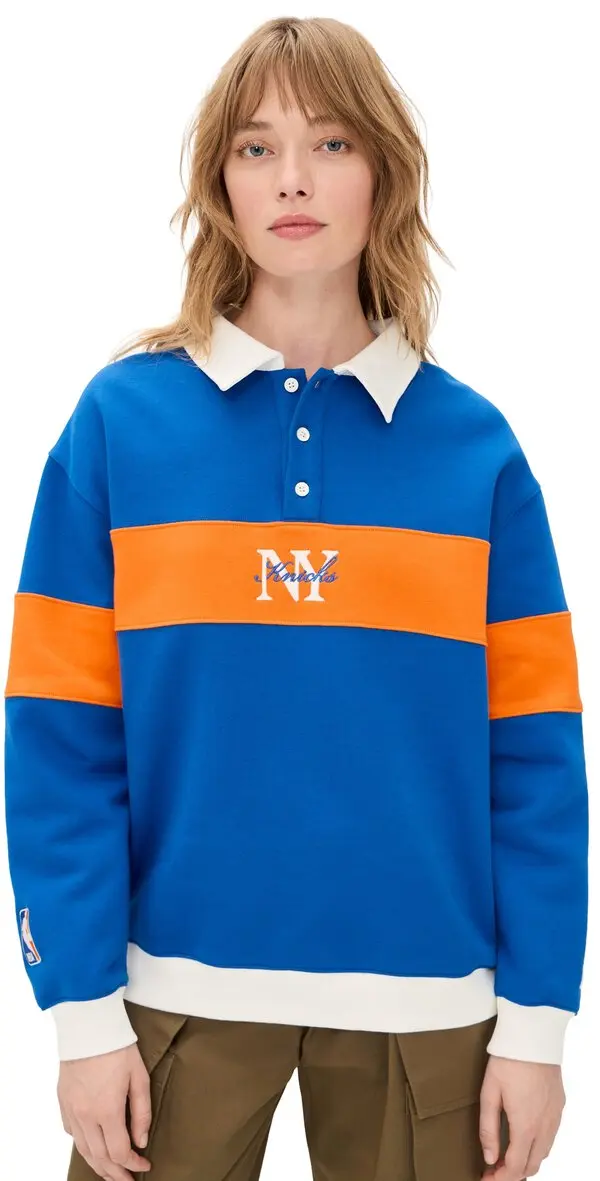 NEW YORK OR NOWHERE Knicks Rafters Polo Sweatshirt - Royal Blue