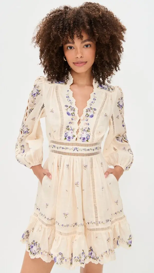 Zimmermann Patience Plunge Mini Dress