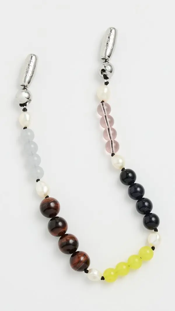 OSSA Stone And Pearl Beaded Wristlet