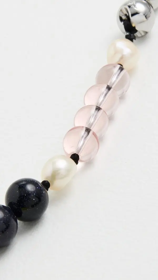 OSSA Stone And Pearl Beaded Wristlet