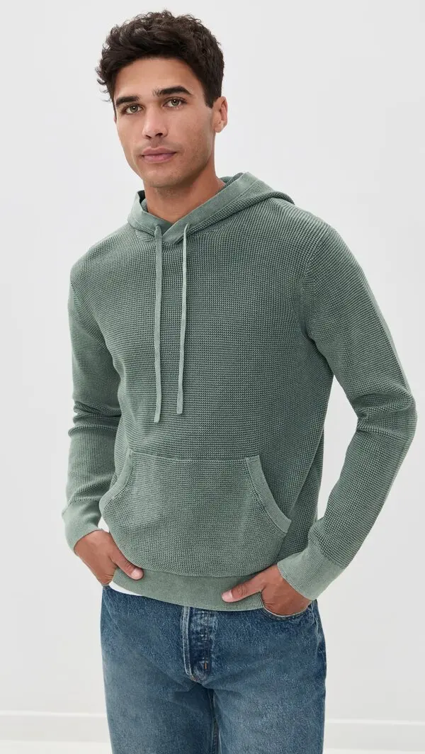 Faherty Brand Sunwashed Waffle Knit Hoodie