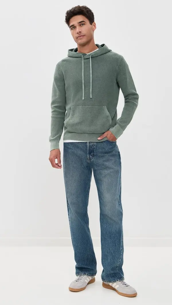 Faherty Brand Sunwashed Waffle Knit Hoodie