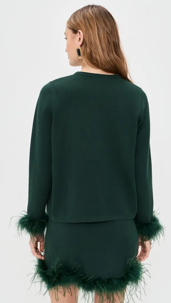 NEVER FULLY DRESSED Jamie Feather Trimmed Sweater