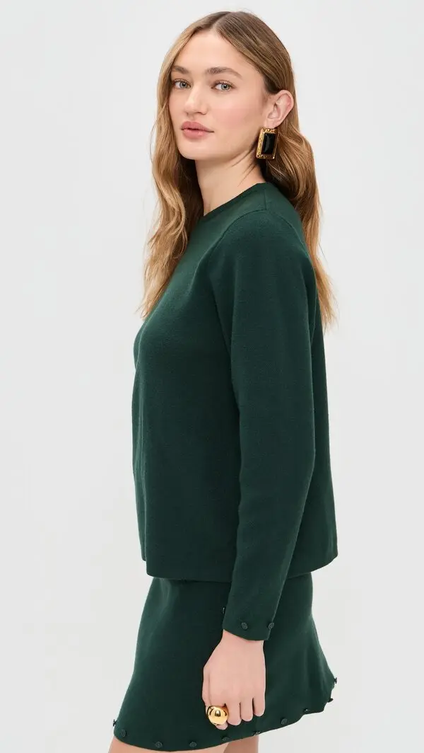 NEVER FULLY DRESSED Jamie Feather Trimmed Sweater