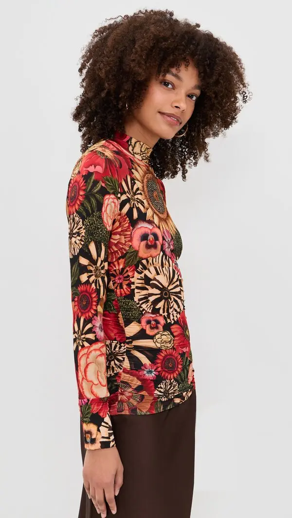 Farm Rio Printed Jersey Blouse