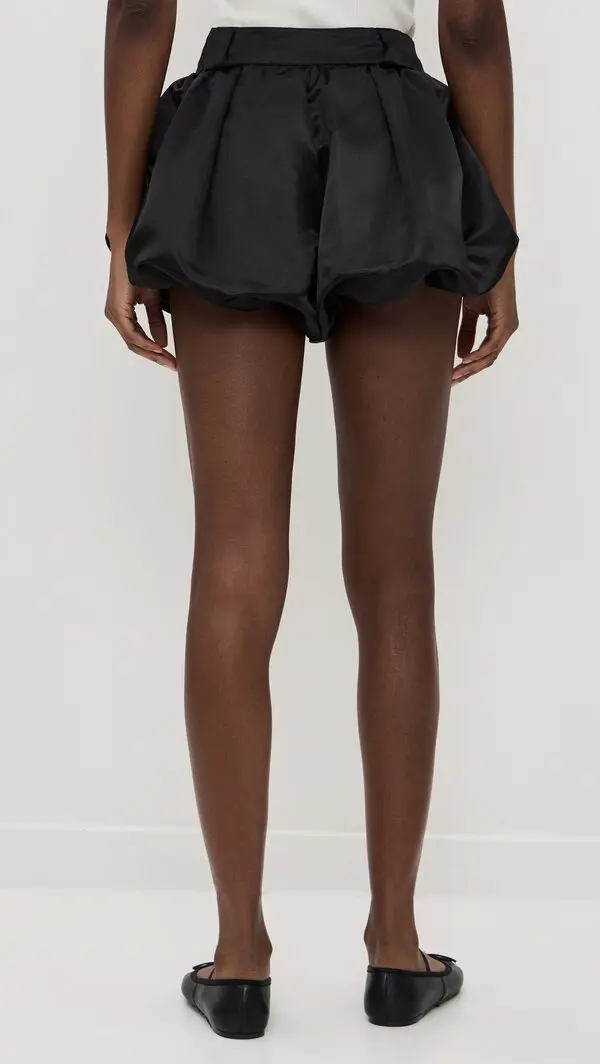 Sea Loraine Satin Bubble Shorts - Black