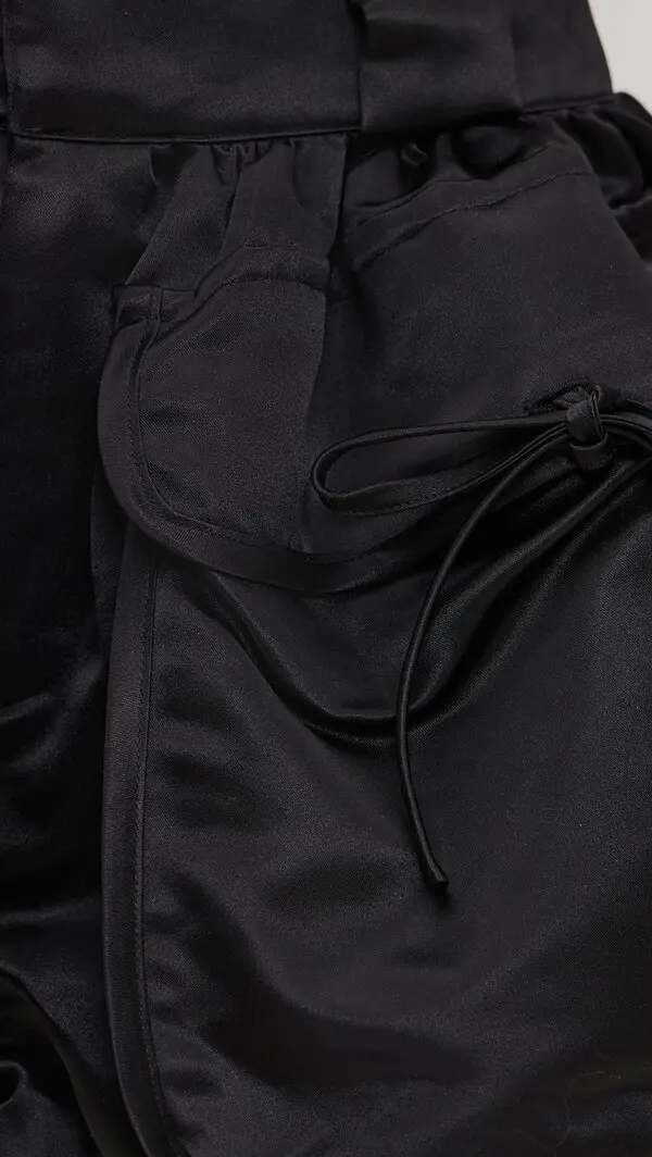 Sea Loraine Satin Bubble Shorts - Black