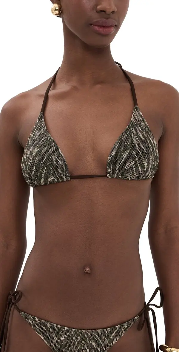 Ramy Brook Nikoleta Bikini Top - Beach Brown Zebra