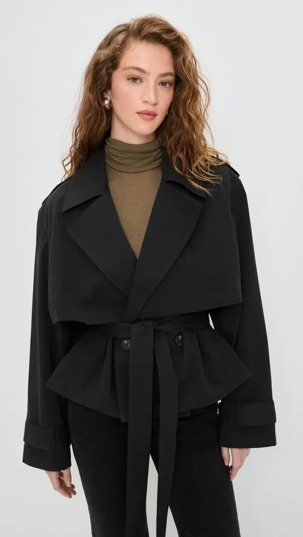Joe's Jeans The Liz Cropped Trench Coat - Black