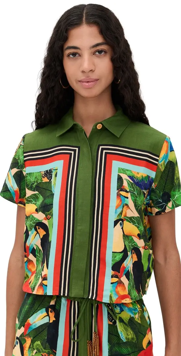 Farm Rio Bird Leaves Shirt