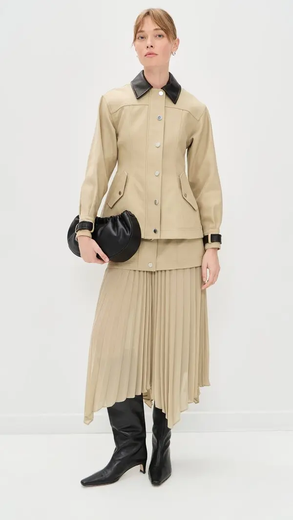 Veronica Beard Patricka Asymmetrical Skirt - Sand