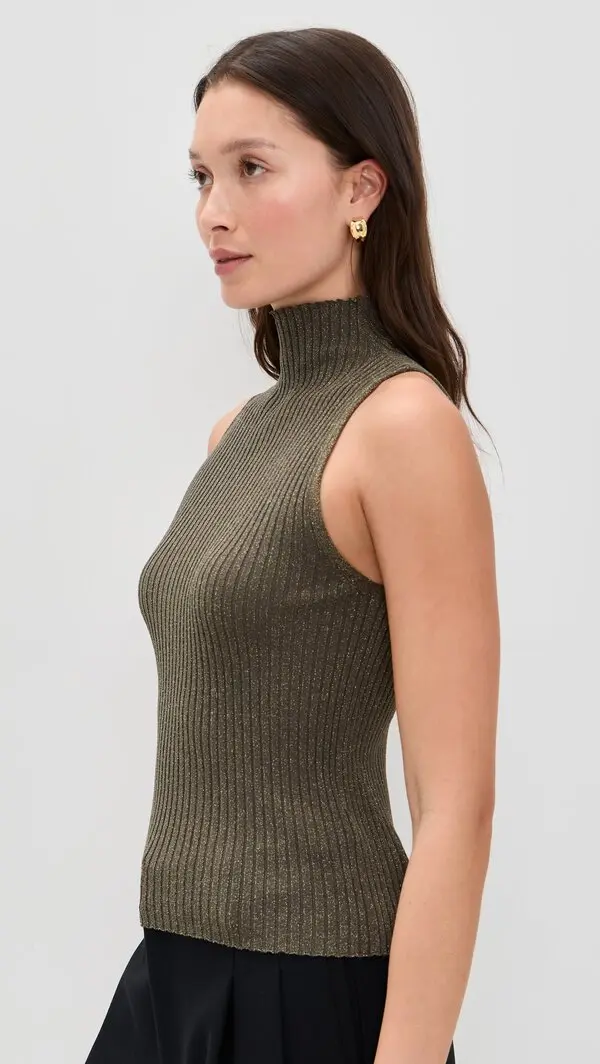 LESET Blake Rib Sleeveless Turtleneck